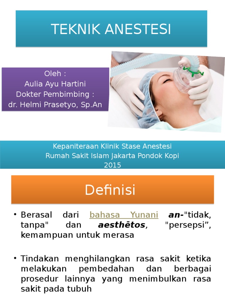 Teknik Anestesi | PDF