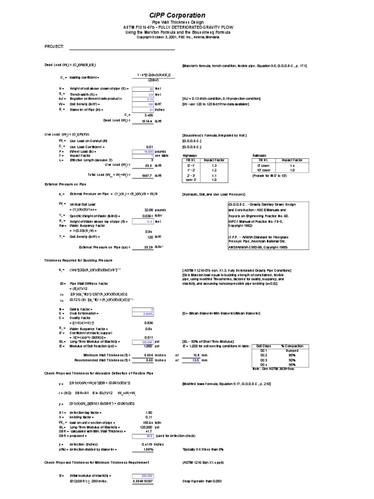 Fully Deteriorated Cipp Design | PDF | Pipe (Fluid Conveyance ...