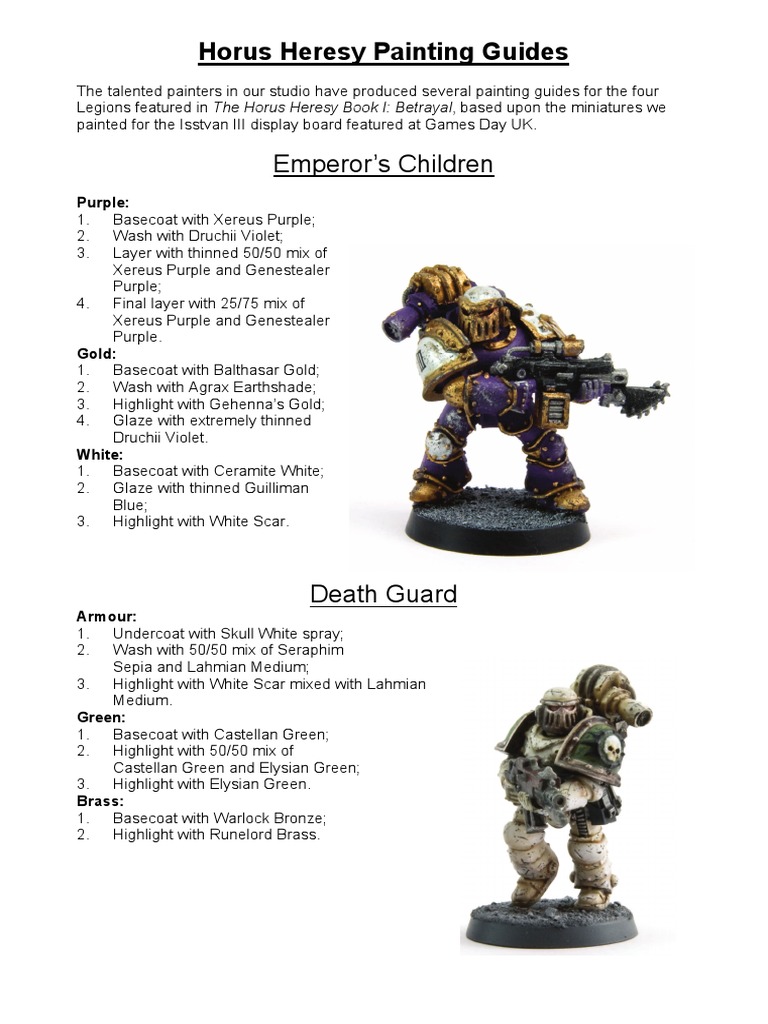Horus Heresy Painting Guide.pdf | Green | Paintings
