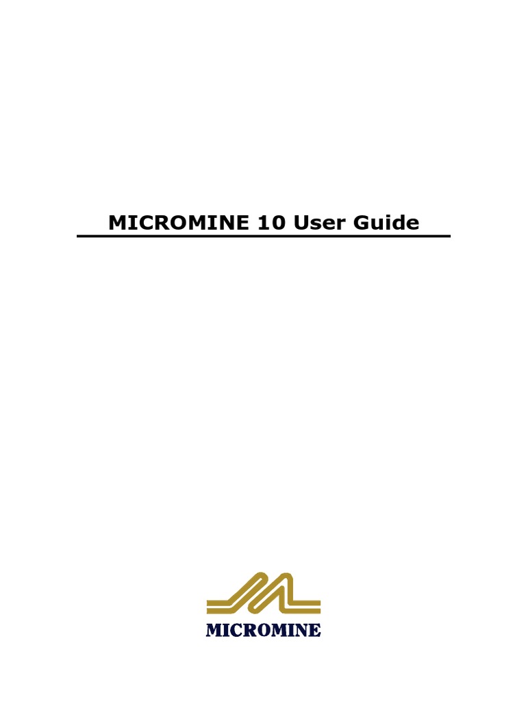 Micromine 10 User Guide | PDF | Computer File | Microsoft Access