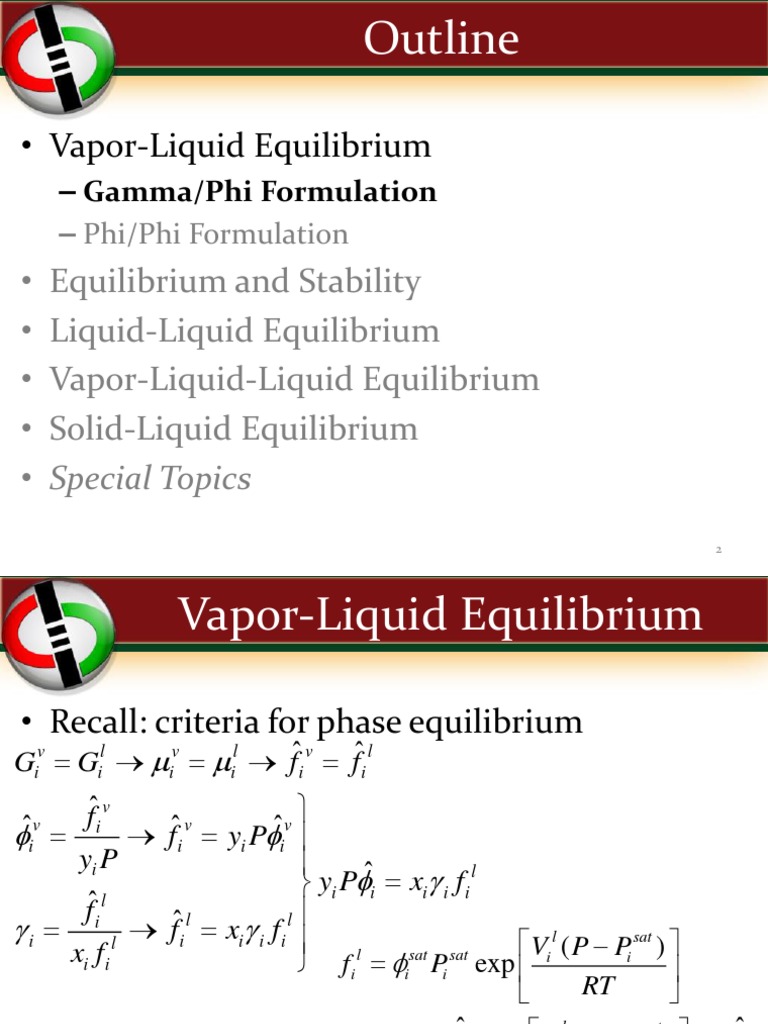 VLE-VLLE Equilibrium and Flash Calculation Outline | PDF | Physics ...