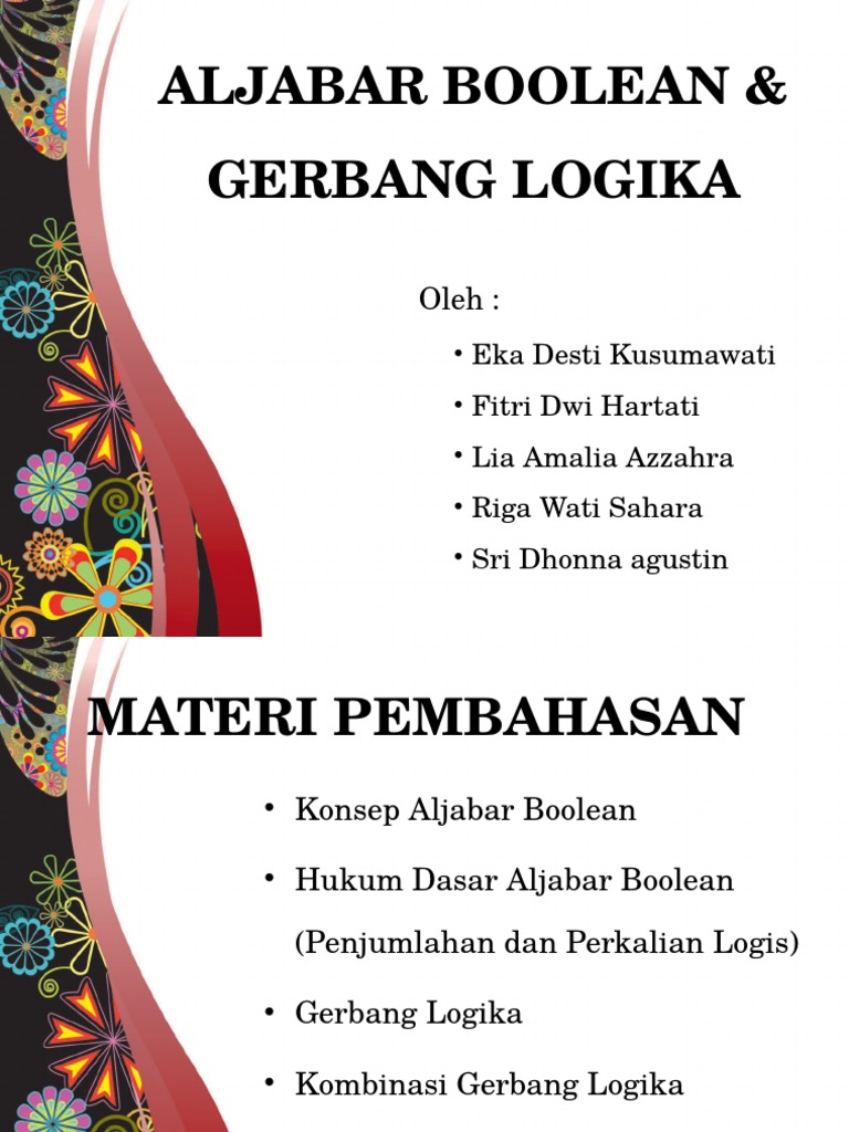 Aljabar Boolean Dan Gerbang Logika | PDF