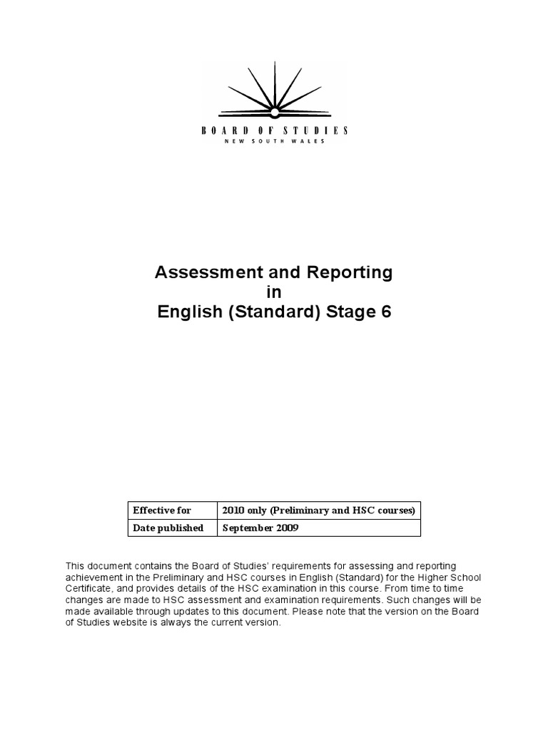 English STD Adv STD Assessment Reporting | PDF | Educational Assessment ...