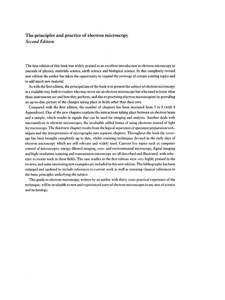The Principles and Practice of Electron Micros | PDF | Lens (Optics ...