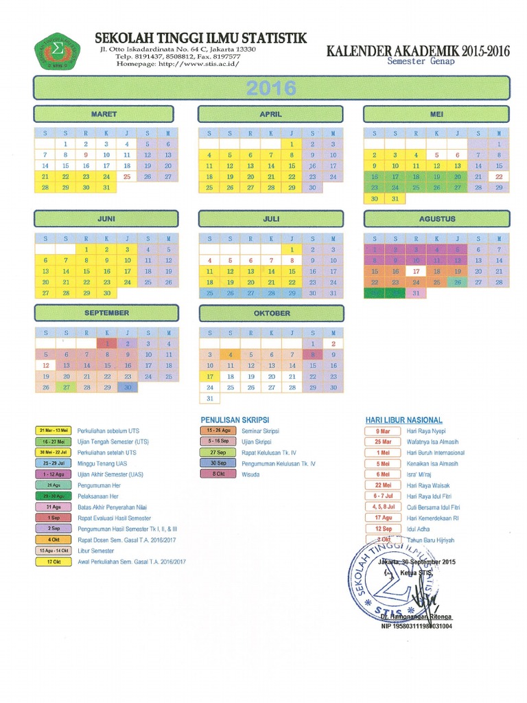 Kalender Akademik STIS PDF | PDF