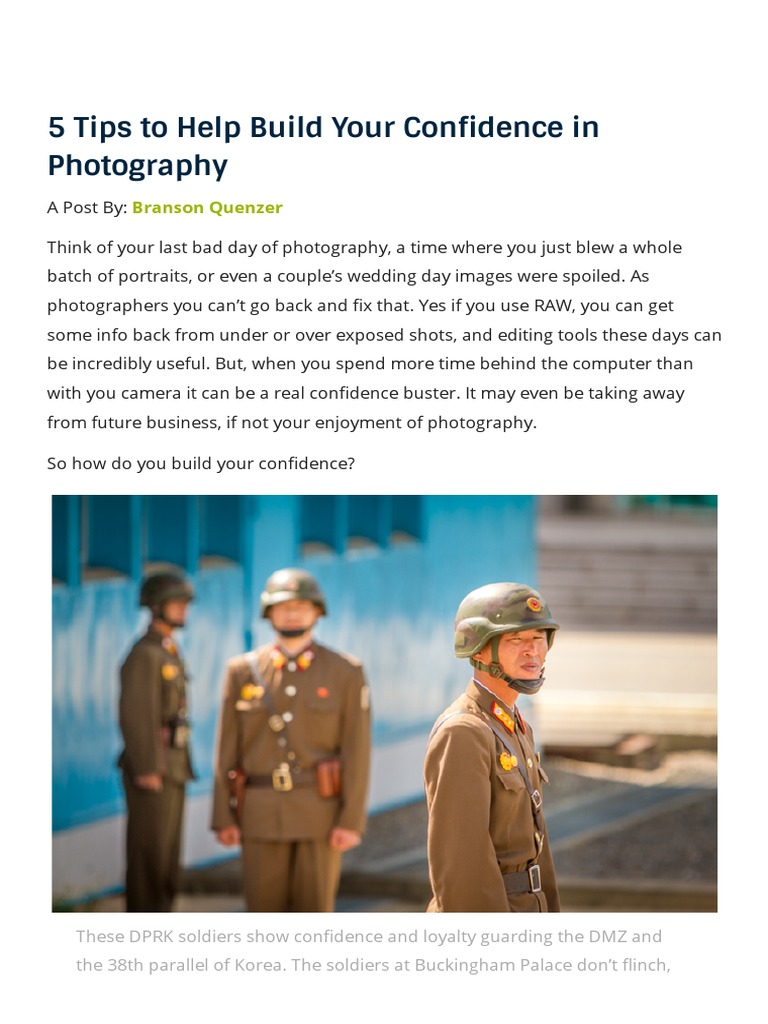 5 Tips To Help Build Your Confidence in Photography | PDF | Photograph ...