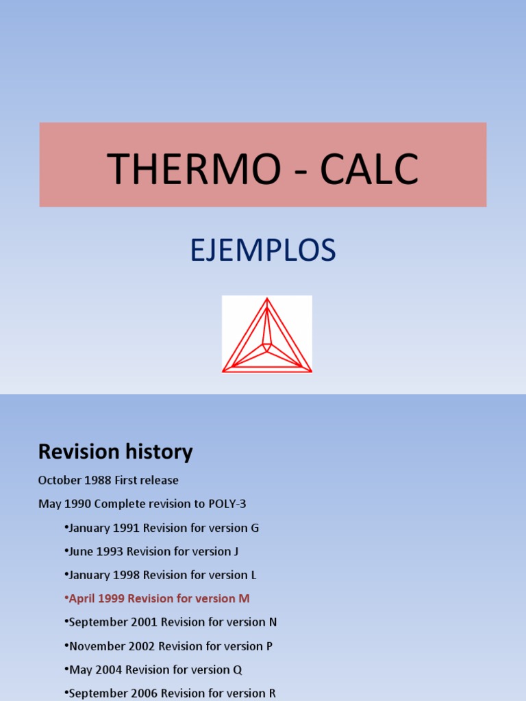 Thermo - Calc: Ejemplos | PDF | Phase (Matter) | Enthalpy