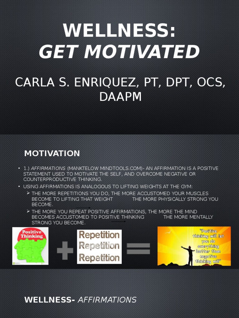 Wellness Motivation | PDF | Asana | Motivation