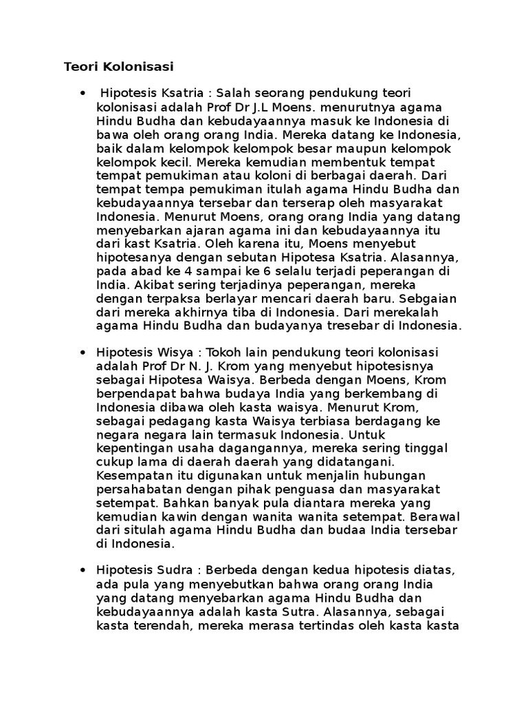 Teori Kolonisasi | PDF