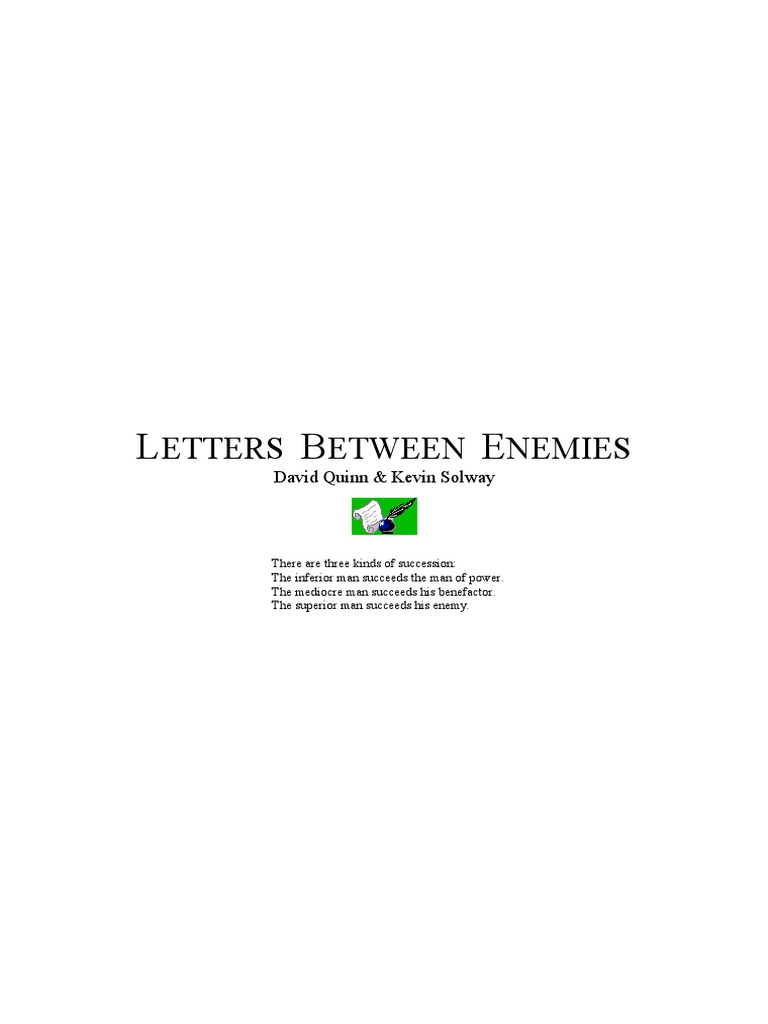 Letters Between Enemies | PDF | Reason | Causality