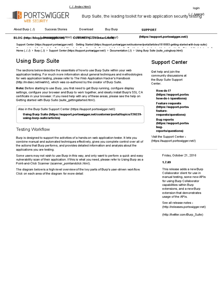 Burp Suite Help - Using Burp Suite | PDF | Proxy Server | Web Browser