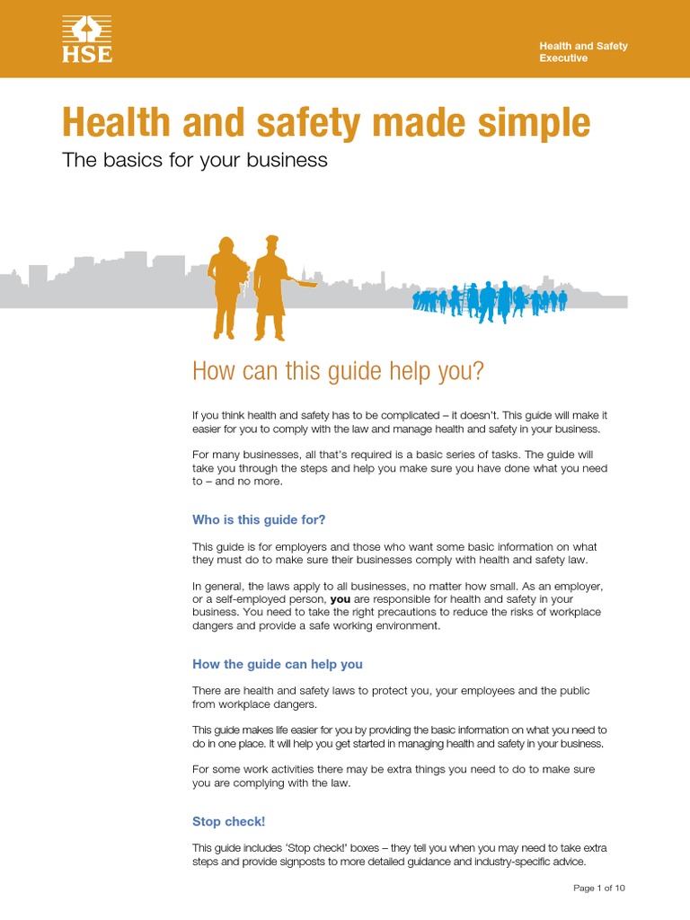 Health and Safety Made Simple: How Can This Guide Help You? | PDF