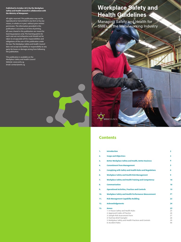 WSH Guidelines Managing Safety and Health For SME S in The Metalworking ...