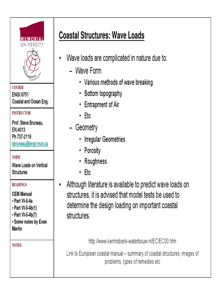 Coastal Structures: Wave Loads | PDF | Pressure | Mechanics