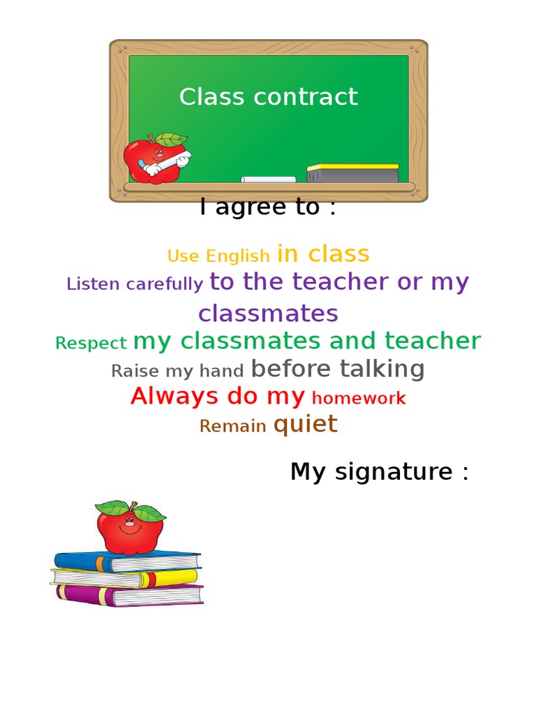 Classroom Conduct Agreement | PDF | Career & Growth | Language Arts ...