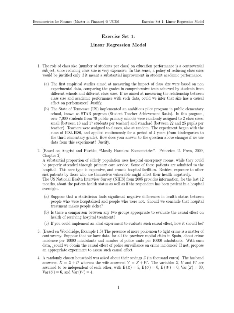 Exercise 1 Multiple Regression Model | Download Free PDF | Regression ...
