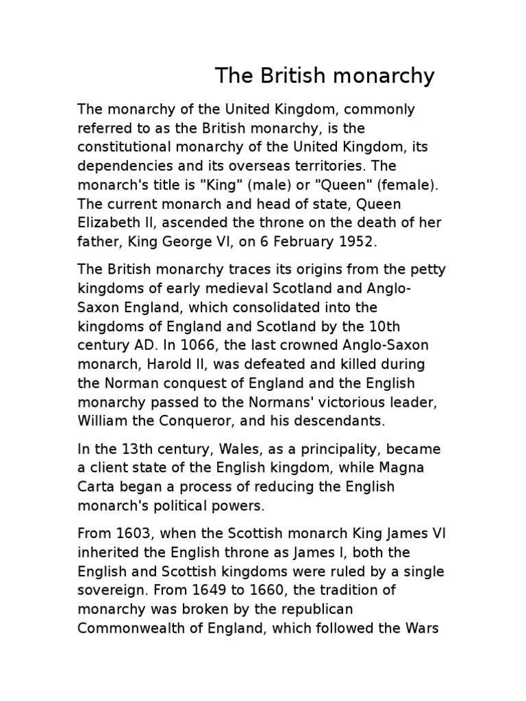 British Monarchy | PDF | Classics