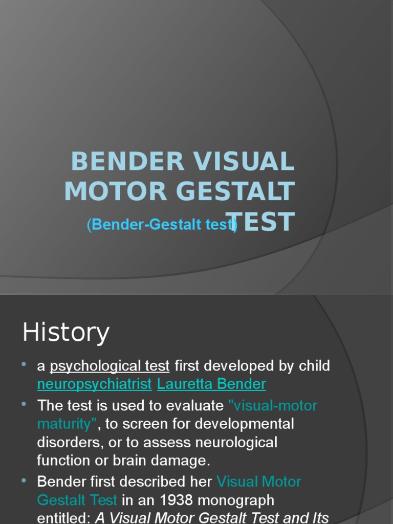 Bender Visual Motor Gestalt Test | PDF | Subjective Experience | Perception