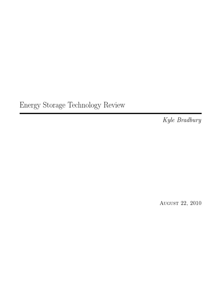 Energy Storage Technology Review Kyle Bradbury 2010 | PDF | Anode ...