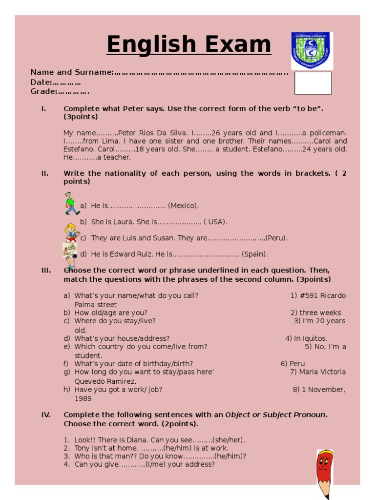 English Exam Practice Test | PDF