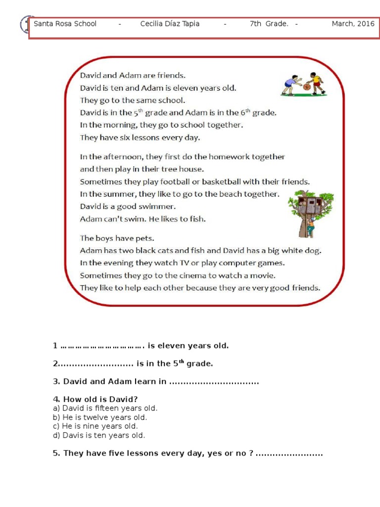 Reading Comprehension Likes and Dislikes | PDF