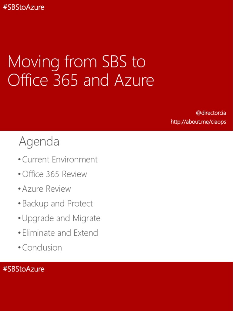 SBS To Azure | PDF | Microsoft Azure | Office 365