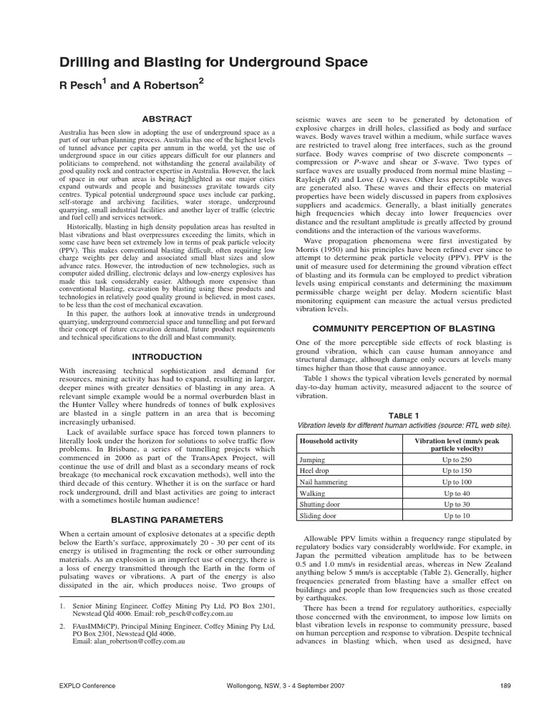 Drilling and Blasting For Underground Space | PDF | Waves | Explosive ...
