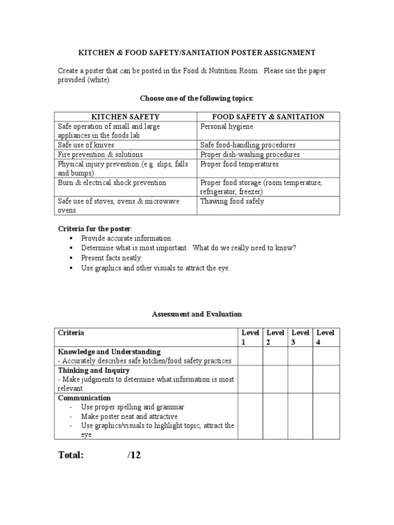 Safety Poster Assignment | PDF