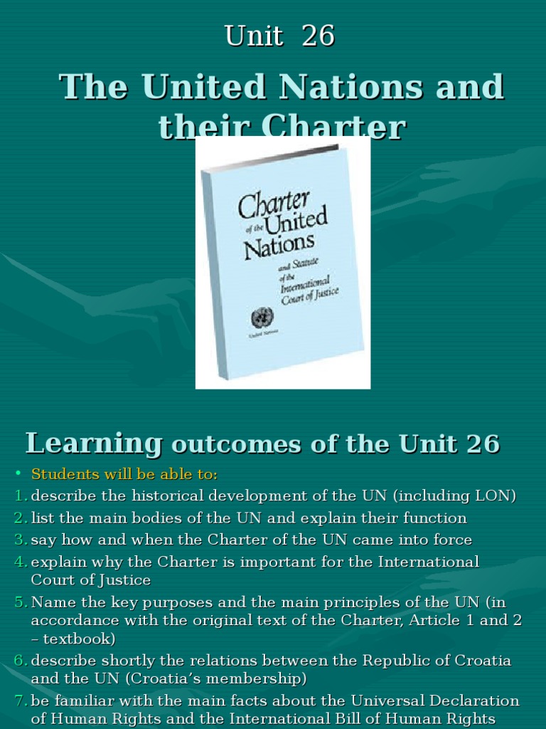 Unit 26 - The Charter of The United Nations | PDF | United Nations ...
