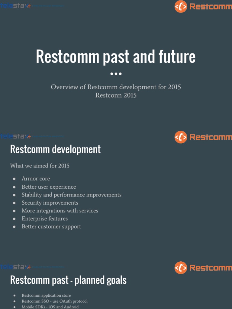 Restcomm Past and Future: Overview of Restcomm Development For 2015 Restconn 2015 | PDF ...
