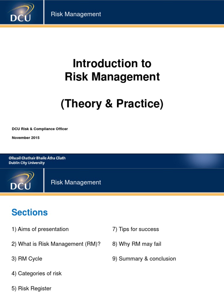 Risk Management Training Overview | PDF | Risk Management | Risk