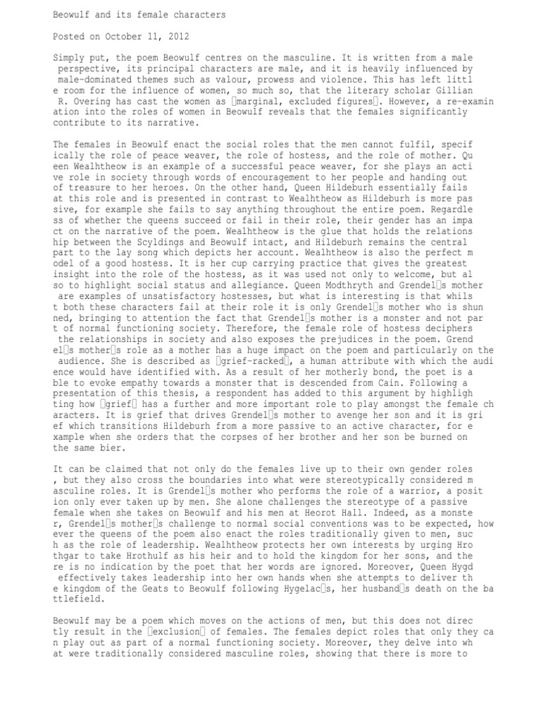 Beowulf Fem | PDF | Beowulf | English Heroic Legends