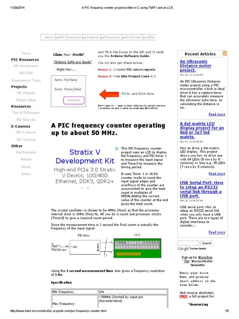 A PIC Frequency Counter Project Written in C Using TMR1 and An LCD ...