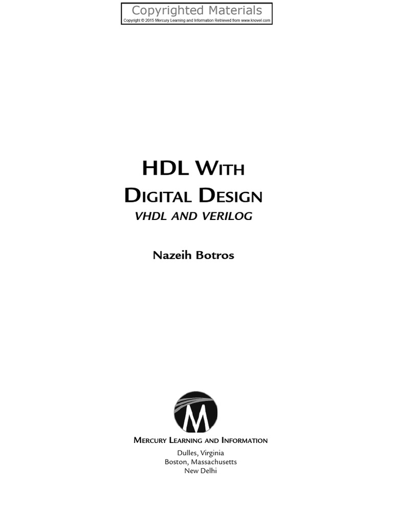 Engineering Series Botros Nazeih Hdl With Digital Design Vhdl And