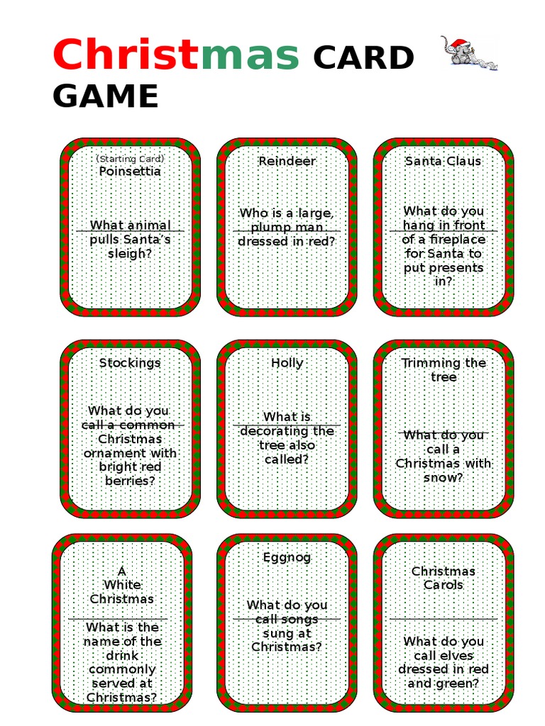 Christmas Card Game Instructions | PDF | Art