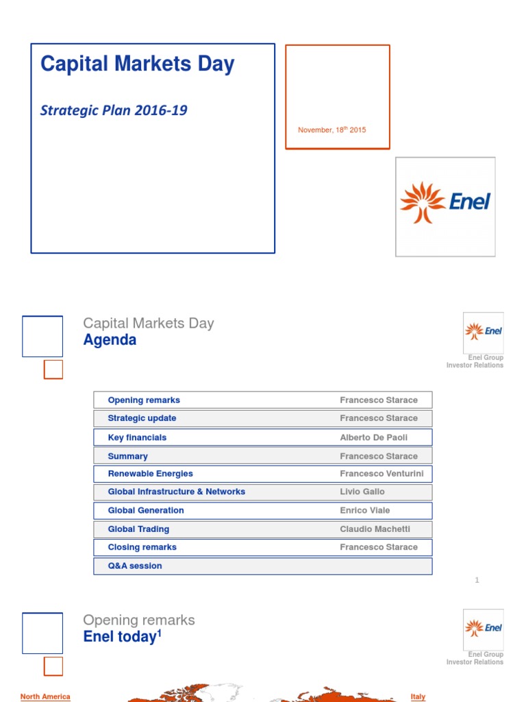 Enel's Strategic Plan for Investors | PDF | Wind Power | Hedge (Finance)
