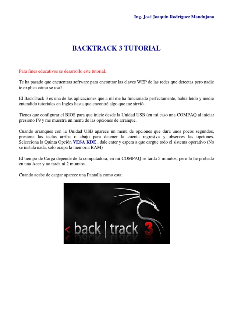 Tutorial de Backtrack 3, Pasos Sencillos. | PDF | USB | Bios