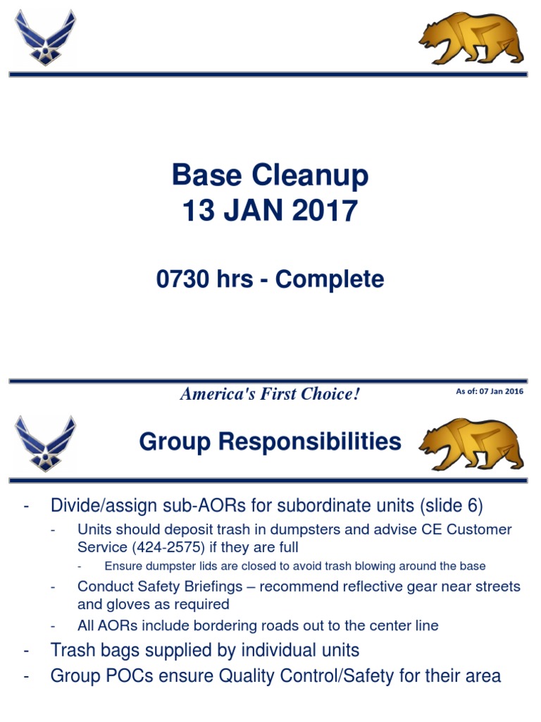 Base Clean-Up - 13 Jan 2017 | PDF