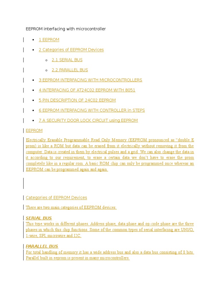 EEPROM Interfacing With Microcontroller | PDF | Read Only Memory | Microcontroller