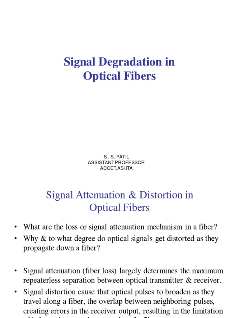 Signal Degradation | PDF | Dispersion (Optics) | Scattering