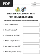Placement Test For Kids | PDF