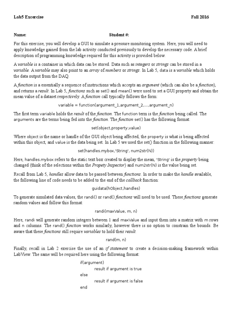 Intro To Matlab Exercise | PDF | Subroutine | Matlab