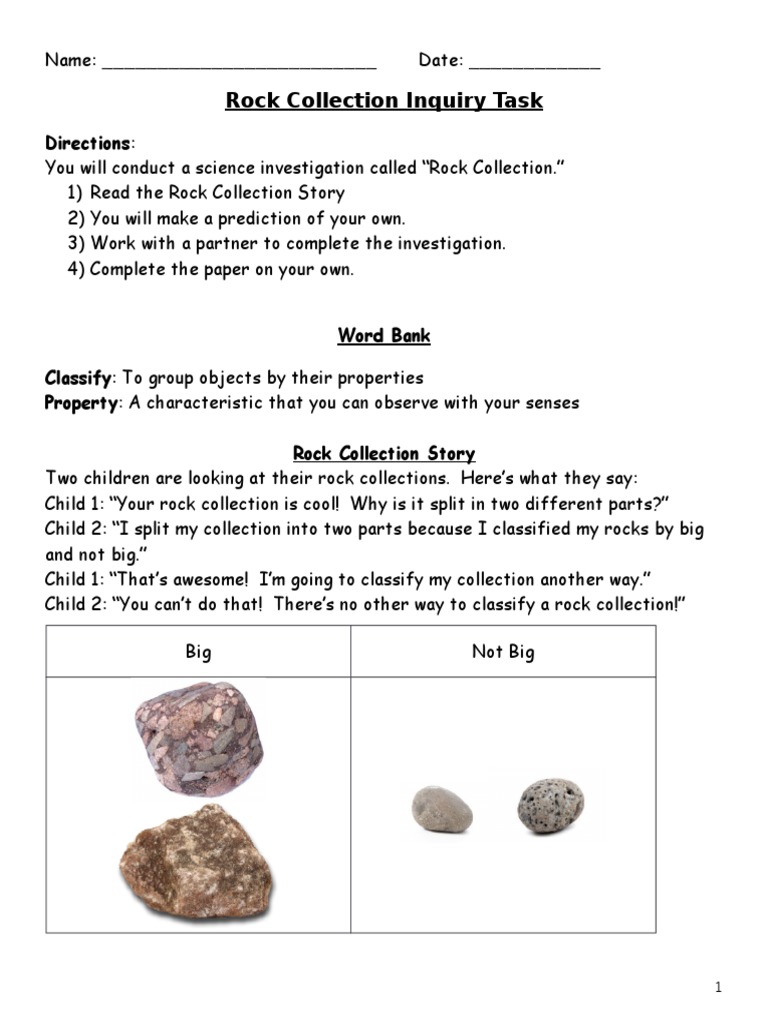 Rock Inquiry Task Page | PDF | Neuropsychology | Cognition