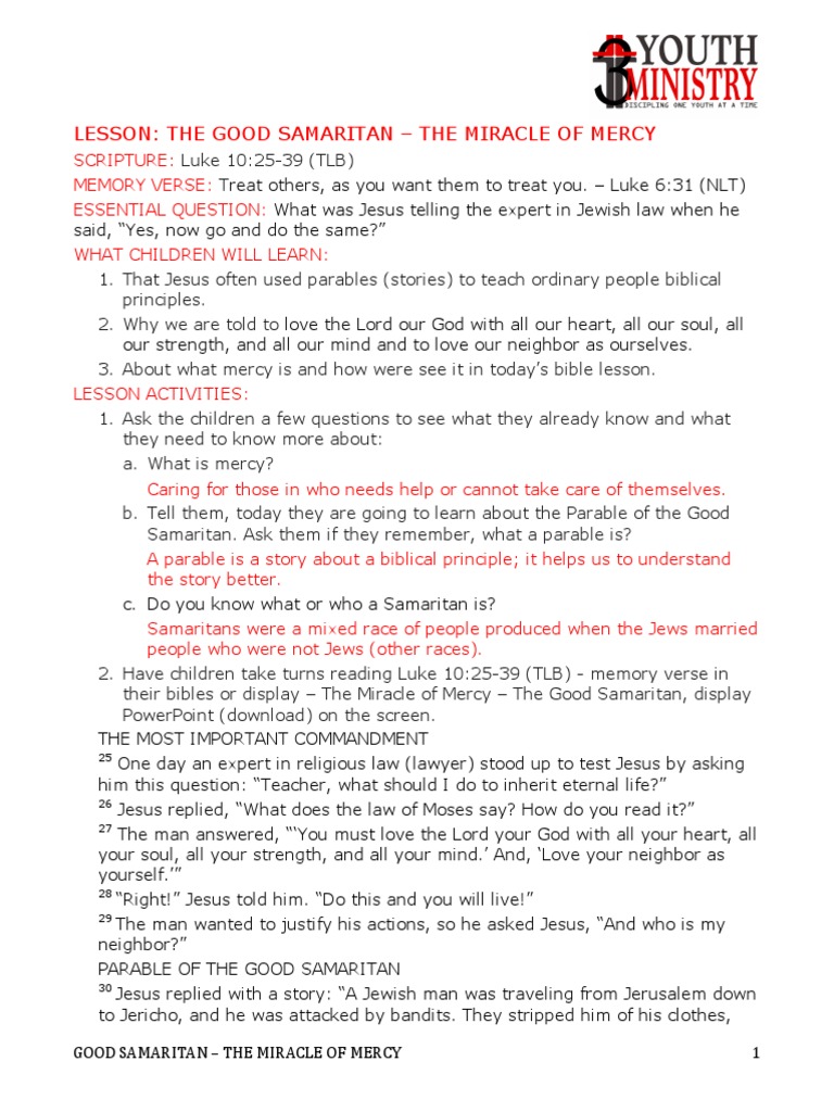 the good samaritan lesson | Jesus | Religious Texts | Free 30-day Trial ...