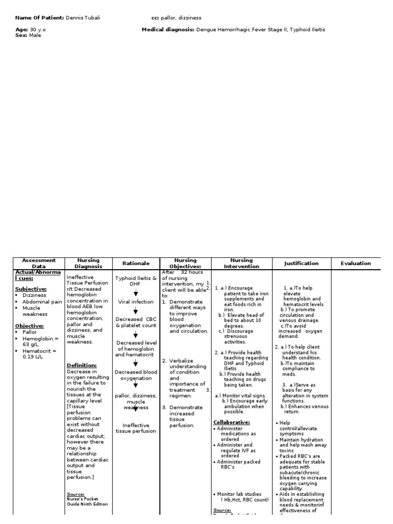 NCP Dengue | Perfusion | Blood