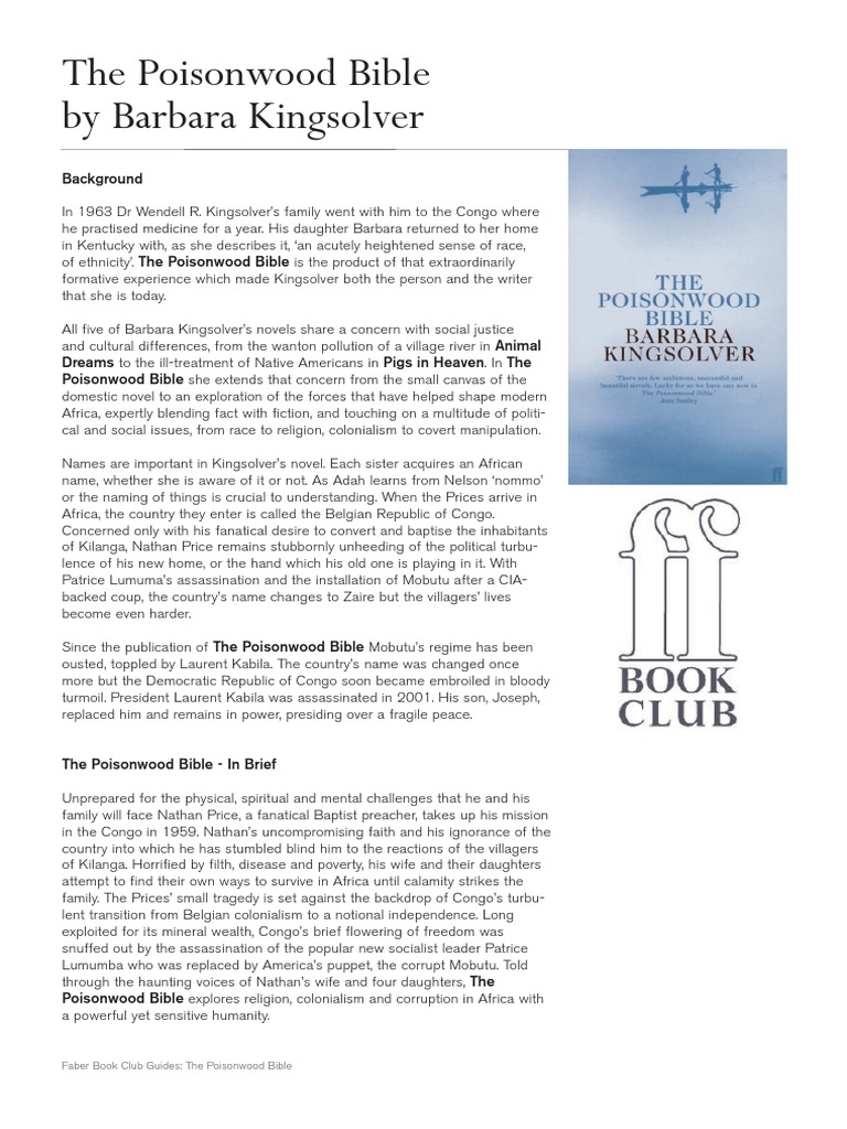 The Poisonwood Bible | PDF | Democratic Republic Of The Congo ...
