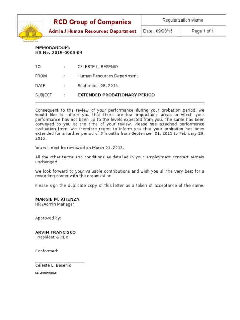 Extended Probationary Status | PDF