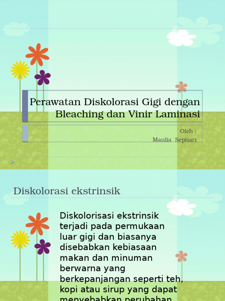 Perawatan Diskolorasi Gigi: Bleaching & Veneer | PDF | Kesehatan Holistik | Sains & Matematika