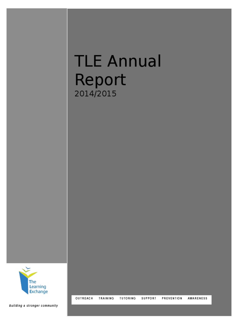 TLE Annual Report 2014 2015 | PDF | Literacy | Volunteering