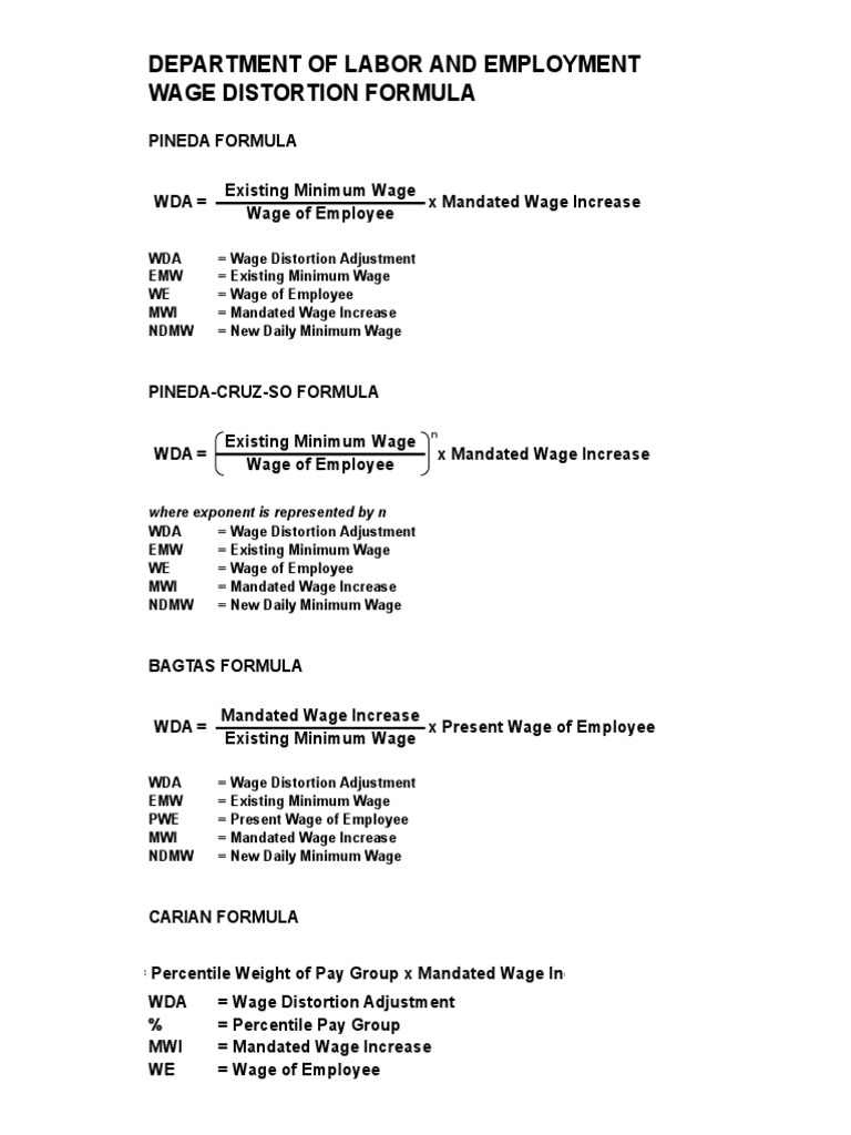 Department of Labor and Employment Wage Distortion Formula: Where ...